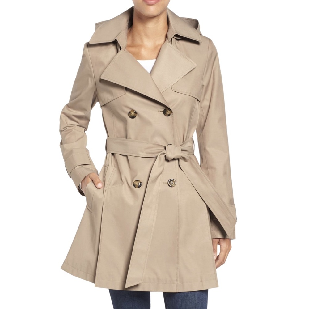 Women’s Detachable Hood Trench Coat - Gem